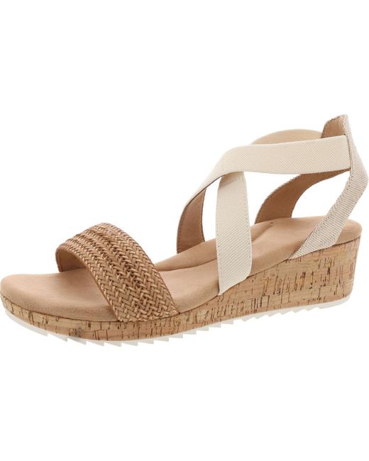 Easy Spirit Lorena 8 Woven Manmade Wedge Sandals in Brown | Lyst