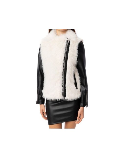 Jules Kae Faux Fur Jacket in Black | Lyst
