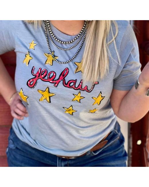 Texas True Threads Yeehaw Stars Tee in Blue | Lyst