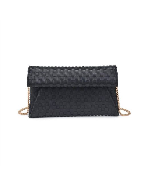 Moda Luxe Woven Priscilla Clutch Bag in Black | Lyst