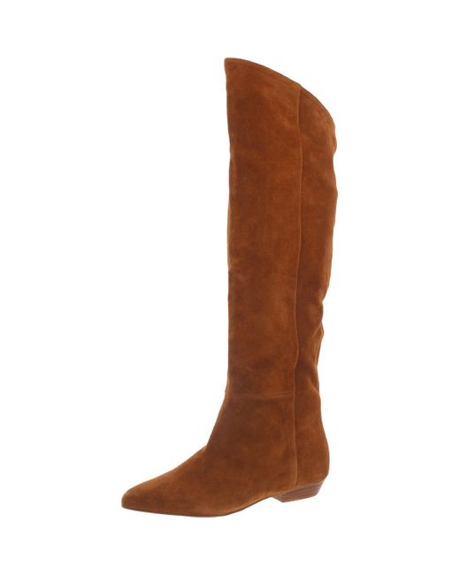 Steve Madden Katana Suede Pull On Knee-High Boots in Brown | Lyst