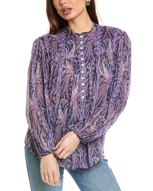 Isabel Marant Isabel Marant E'Toile Zarga Silk-Blended Blouse in Purple ...