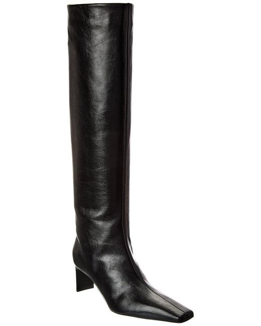 KHAITE Ona Leather Knee-High Boot in Black | Lyst