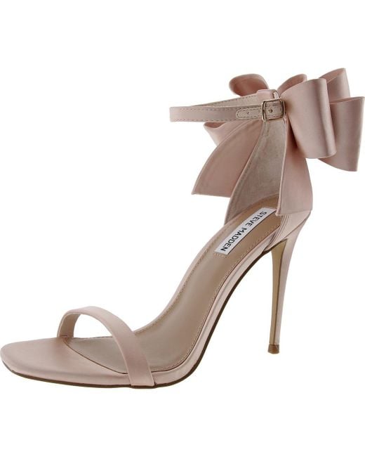 Steve Madden Babylon Bow Satin Heels in Brown | Lyst