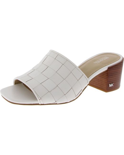 MICHAEL Michael Kors Braided Leather Mules in White | Lyst
