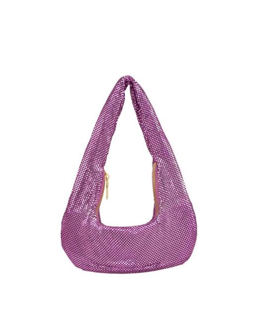 Fashnzfab U Shape Metal Mesh Bag in Purple | Lyst