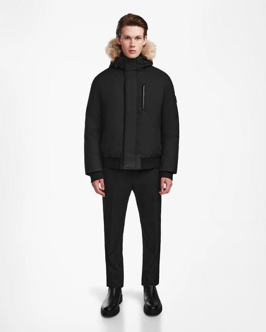 Rudsak Deacon Down Bomber With Removable Faux Fur in Black for Men | Lyst