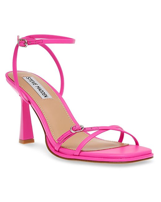 Steve Madden Zarya Faux Leather Square Toe Heels in Pink | Lyst