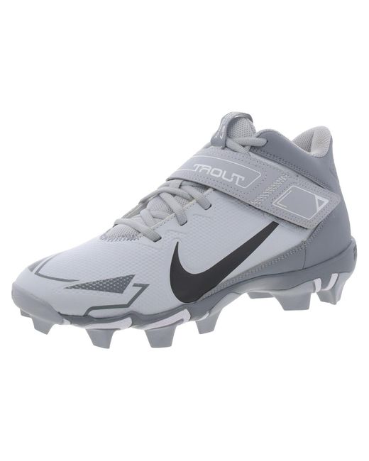 Nike Force Trout 8 Keystone Faux Leather Cleat Baseball Shoes in Gray ...