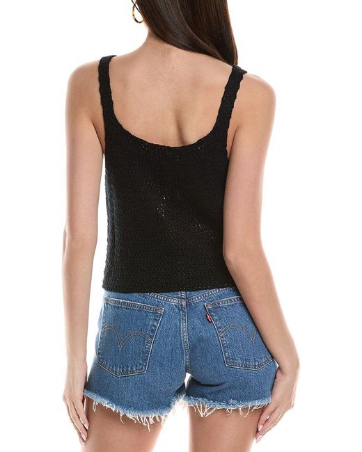 Saltwater Luxe Skye Smocked Tank in Black | Lyst