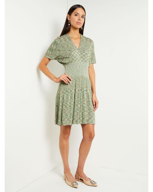 Misook Mini Fit & Flare Dress in Green | Lyst