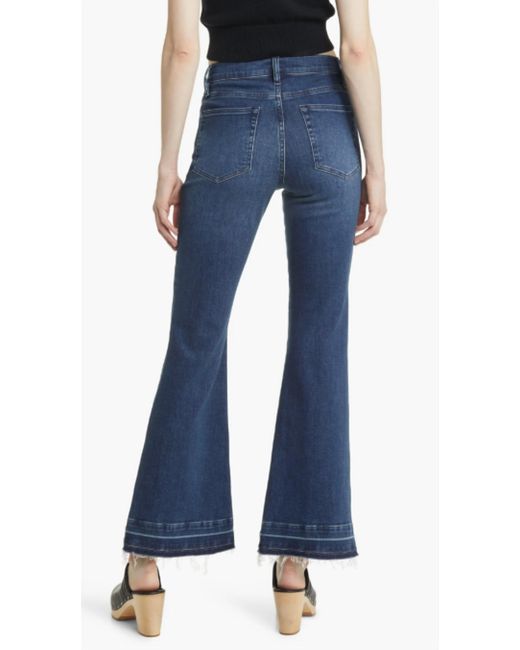 FRAME Le Easy Flare Raw Fray in Blue | Lyst