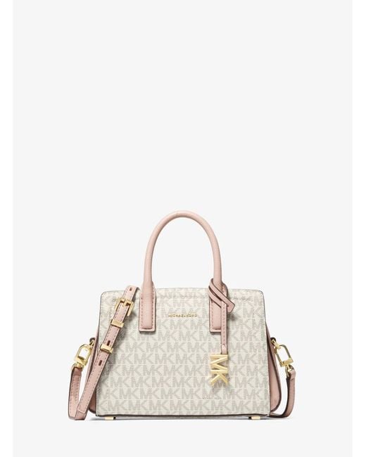Michael Kors Laila Extra-Small Signature Logo Crossbody Bag in Natural ...