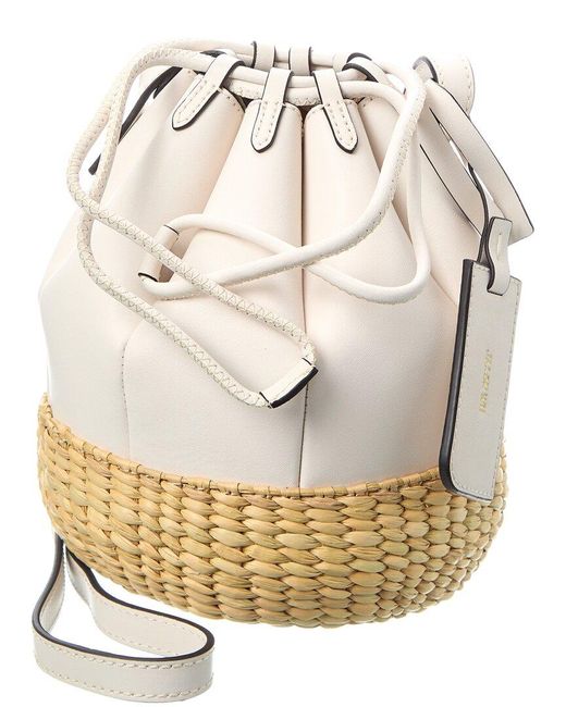 Jason Wu Leather & Straw Bucket Bag in Metallic | Lyst