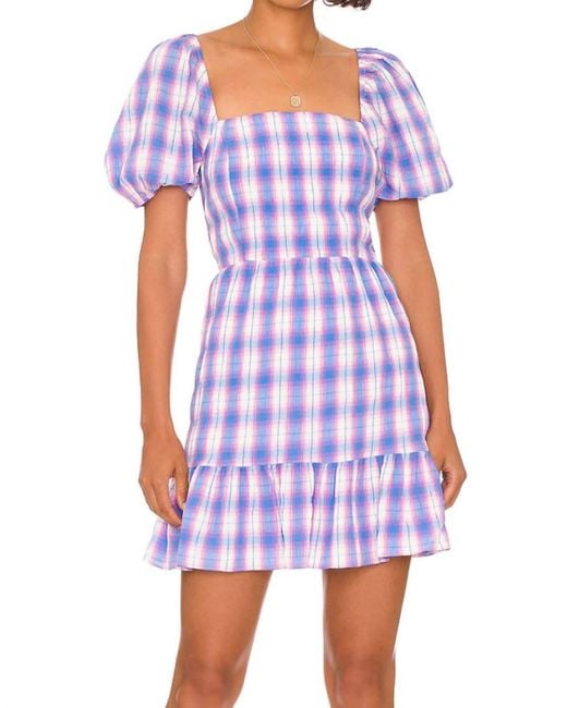 BB Dakota Plaid With My Heart Mini Dress in Blue | Lyst