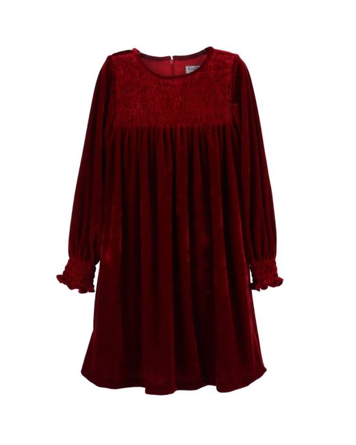 Gaby Girl's Velvet Float Dress in Red | Lyst