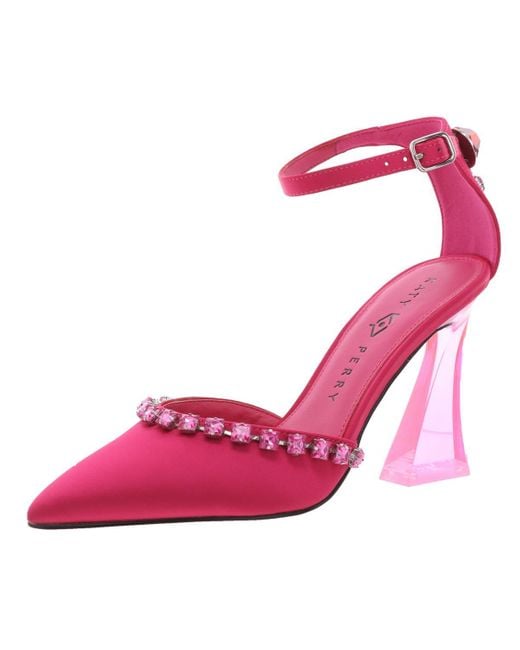 Katy Perry The Lookerr Closed Toe Embellished Satin Pumps in Pink | Lyst