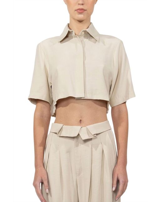 NonChalant Label Caja Crop Top in Natural | Lyst