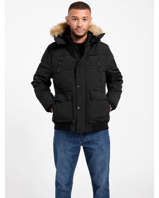 Guess Eco Dusty Puffer Jacket in Blue for Men | Lyst