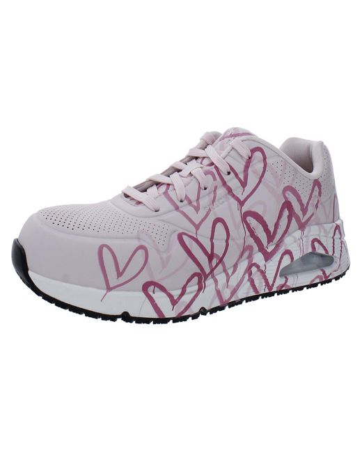 Skechers Uno Sr-Full Of Hearts Faux Leather Composite Toe Work & Safety ...