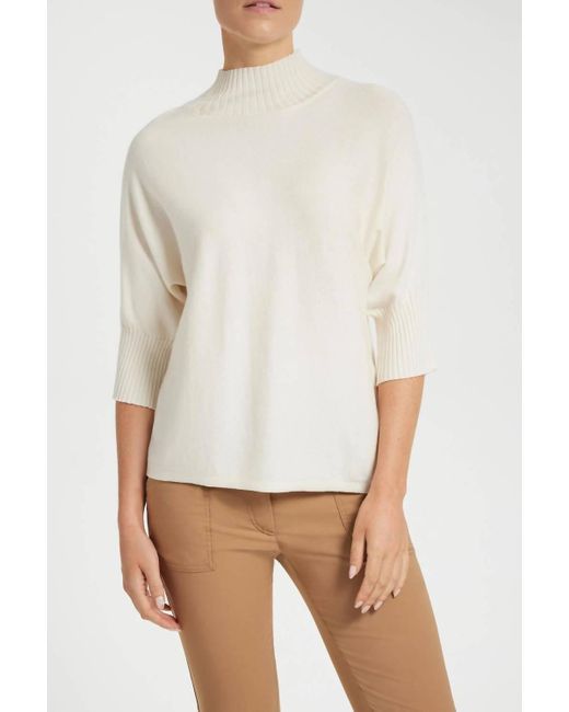 Anatomie Ash Ribbed Mock Neck Sweater in White | Lyst