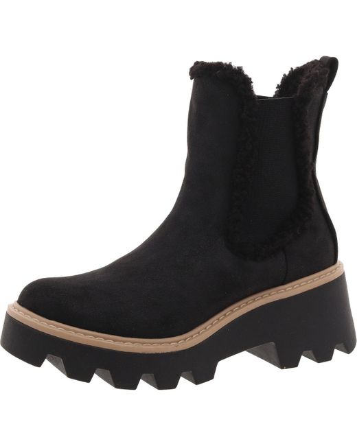 Dolce Vita Yandi Faux Leather Lugg Sole Chelsea Boots in Black | Lyst