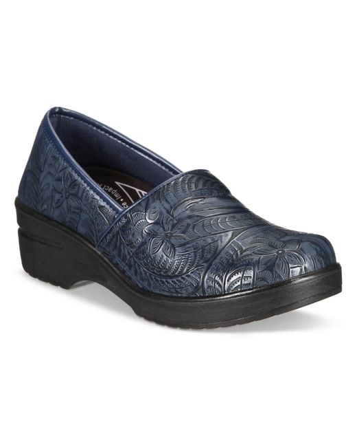 Easy Works by Easy Street Lyndee Faux Leather Flower Edesign Clogs in ...
