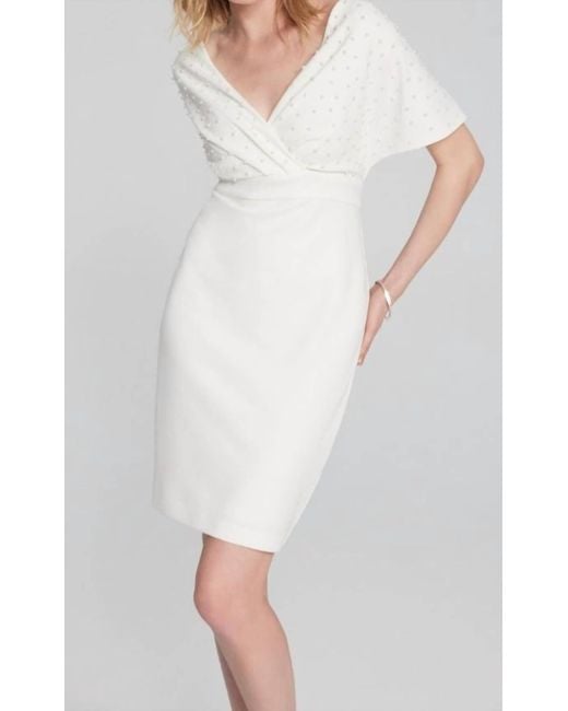 Joseph Ribkoff Bodice Wrap Front Dress in White | Lyst