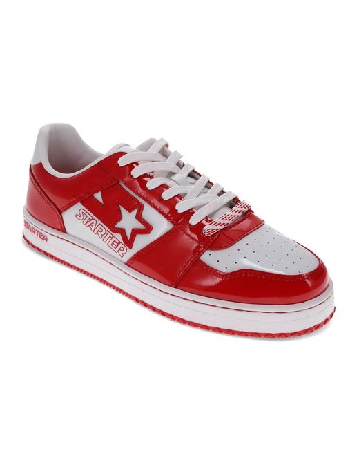 Starter Lfs 1 Genuine Leather Casual Lace Up Sneaker Shoe in Red for ...