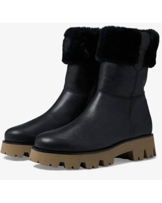 Paul Green Paris Fluff Boot Lug Sole in Black | Lyst
