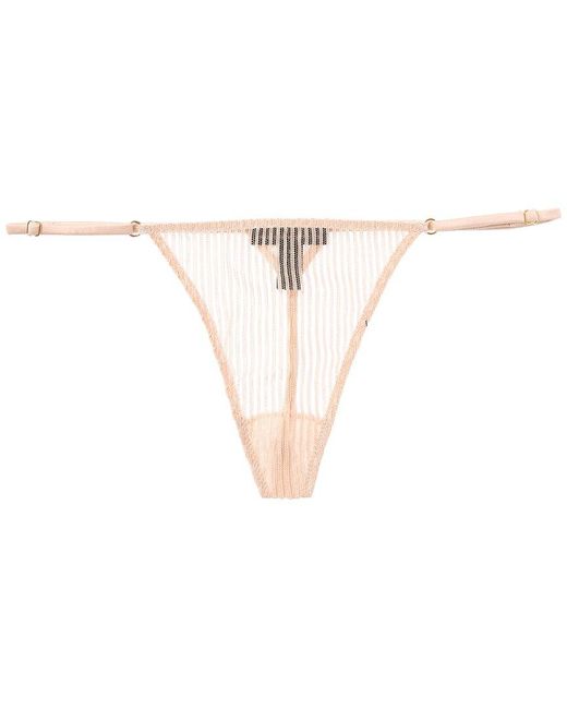Kiki de Montparnasse Sheer Striped Lace G-String in White | Lyst
