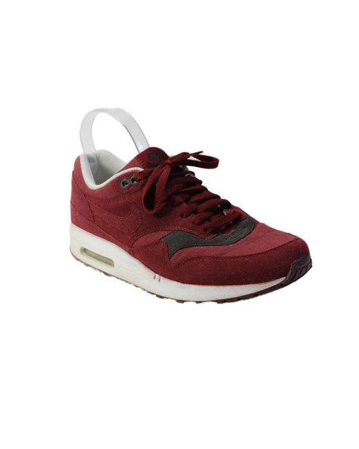 Nike Monochromatic Max 1 Round Toe Lace Up Sneakers Burgundy in Red for ...