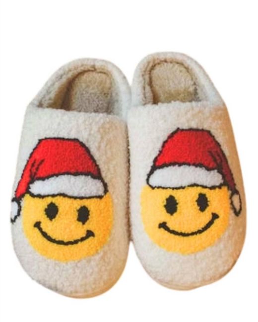Katydid Santa Christmas Happy Face Slippers in Orange | Lyst
