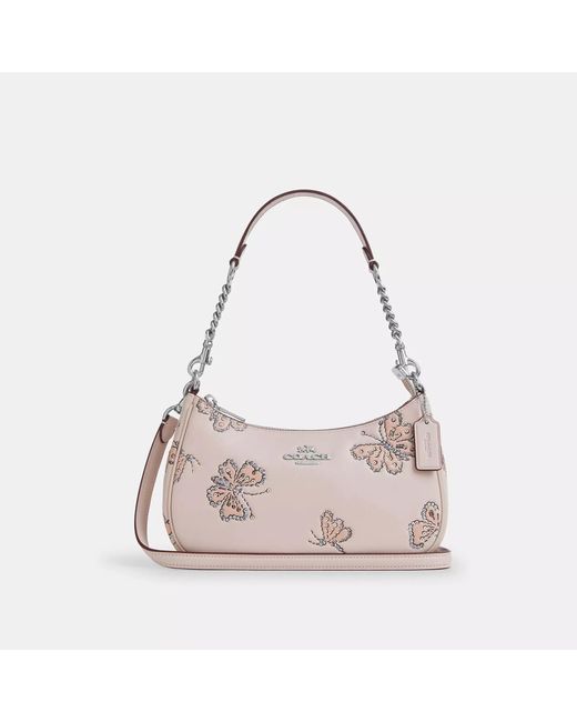 COACH Teri Shoulder Bag With Butterfly Print in Pink | Lyst