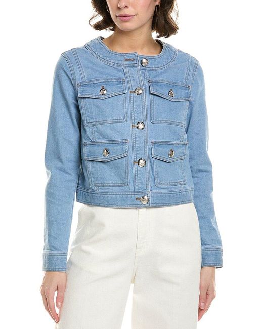 Central Park West Liam Denim Jacket in Blue | Lyst