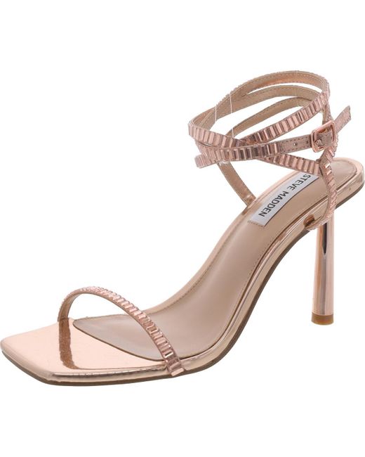 Steve Madden Ensure-S Embellished Square Toe Strappy Sandals in Pink | Lyst