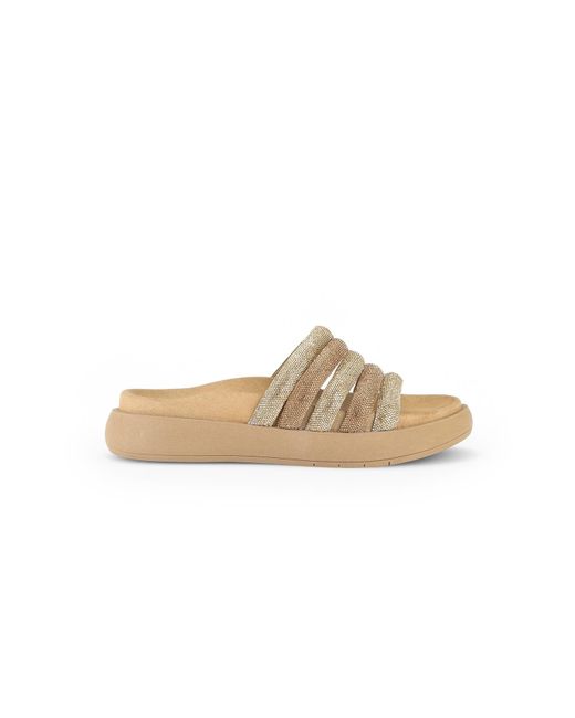 Gabor Abbott Metallic Slide in Natural | Lyst
