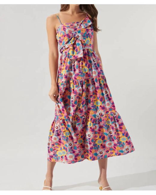 Sugarlips Floral Poplin Maxi Dress in Red | Lyst