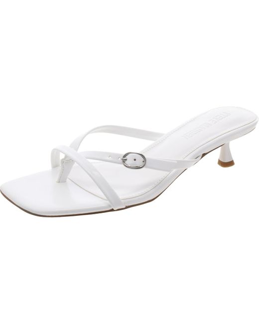 Steve Madden Jana Strappy Faux Leather Mule Sandals in White | Lyst