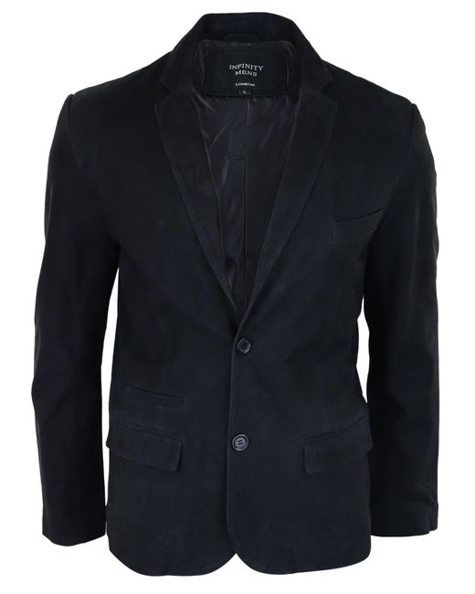 TruClothing Genuine Suede Blazer Style Jacket Leather in Blue for Men ...