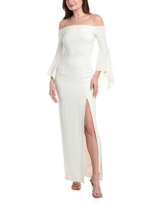 Issue New York Off-The-Shoulder Maxi Dress in White | Lyst