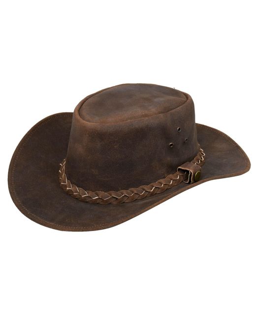 Infinity Leather Cowboy Outback Real Vintage Leather Aussie Bush Hat in ...