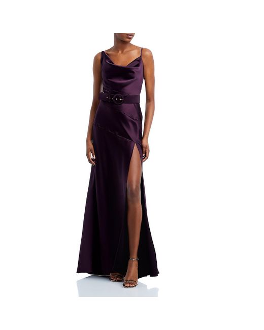 Aqua Satin Evening Wear Evening Dress in Purple | Lyst