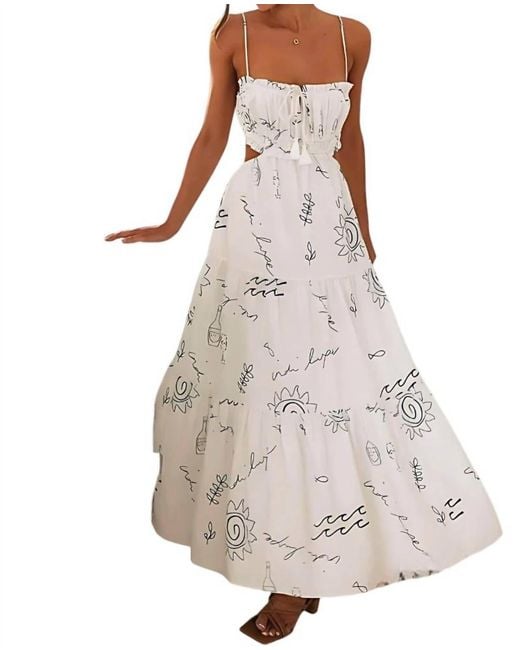 Rosa Clothing Clarissa Bandeau Swing Maxi Dress in White | Lyst