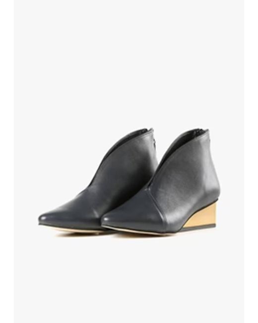 All Black Square Wedge Shootie in Black | Lyst