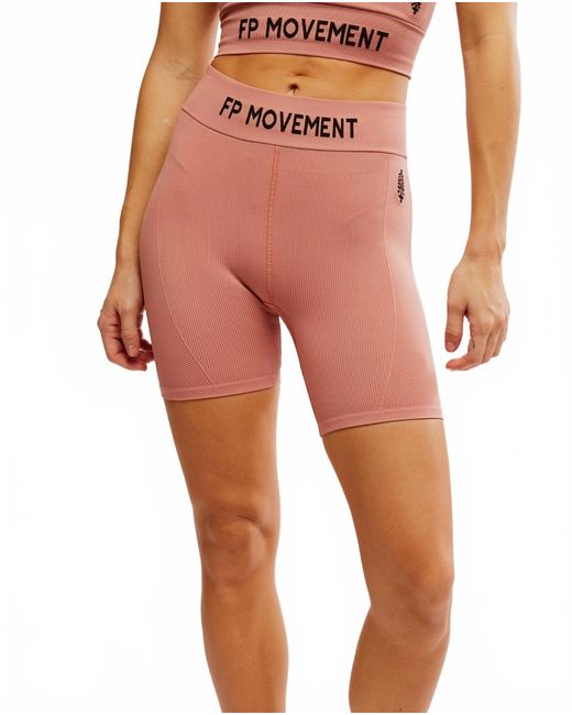 Free People Long Haul Bike Shorts in Pink | Lyst