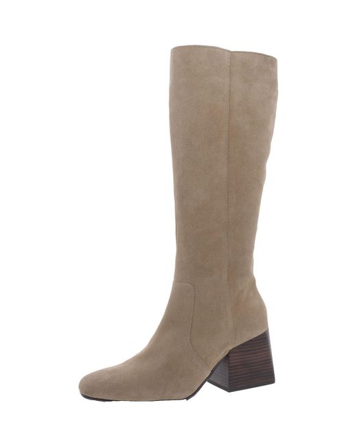Aqua College Tori Suede Side Zip Knee-High Boots in Brown | Lyst
