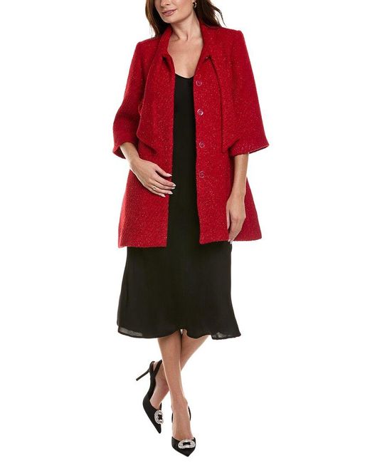 FLORA BEA NYC Gracelee Wool-Blend Coat in Red | Lyst