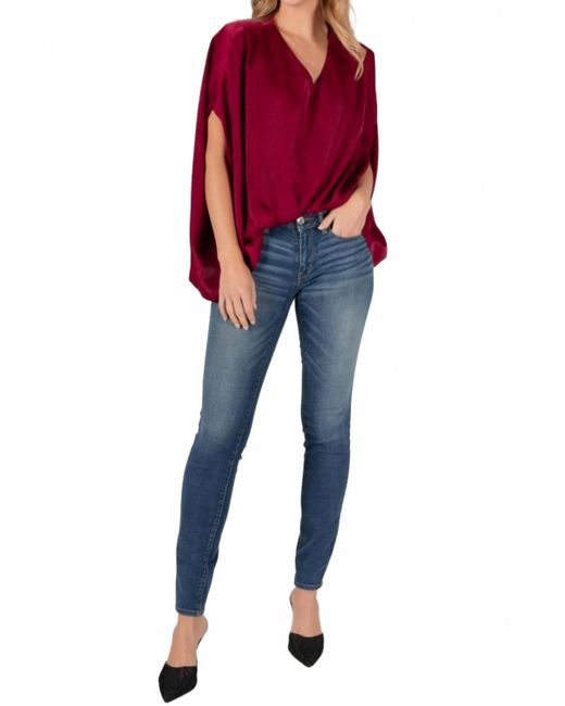 Before You Satin Flowy Top in Red | Lyst