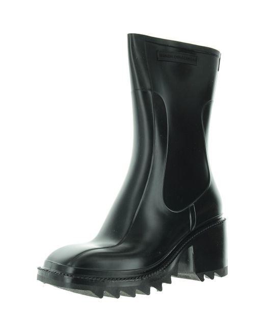 French Connection Block Heel Made Rain Boots in Black | Lyst